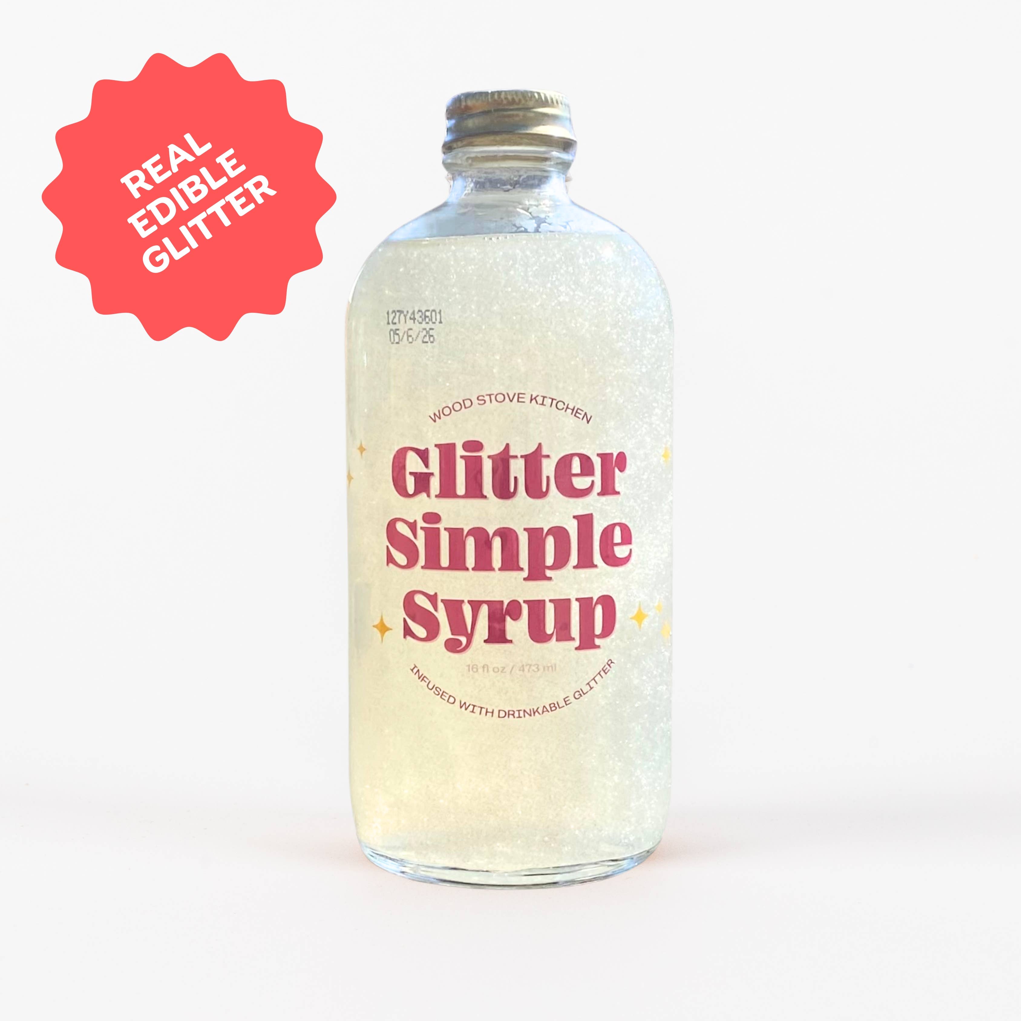 Glitter Simple Syrup, 16 fl oz with Edible Glitter | Farm and Thread